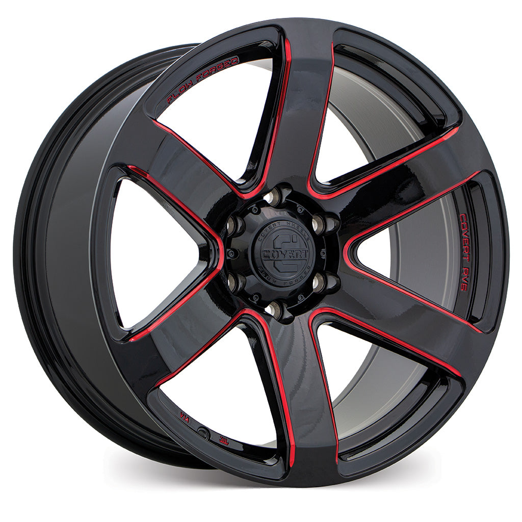 Covert Wheels RV6 Gloss Black w/Milled Spokes & Red Tint – BG Marketing
